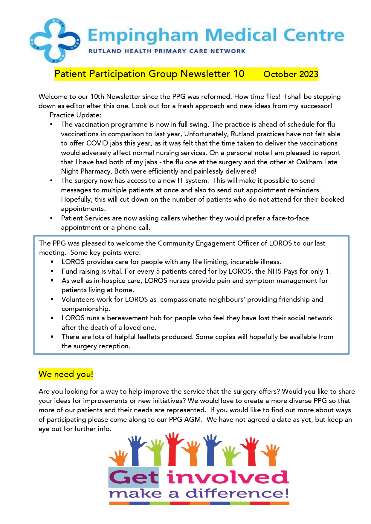 Patient Participation Group (PPG) - Empingham Medical Centre