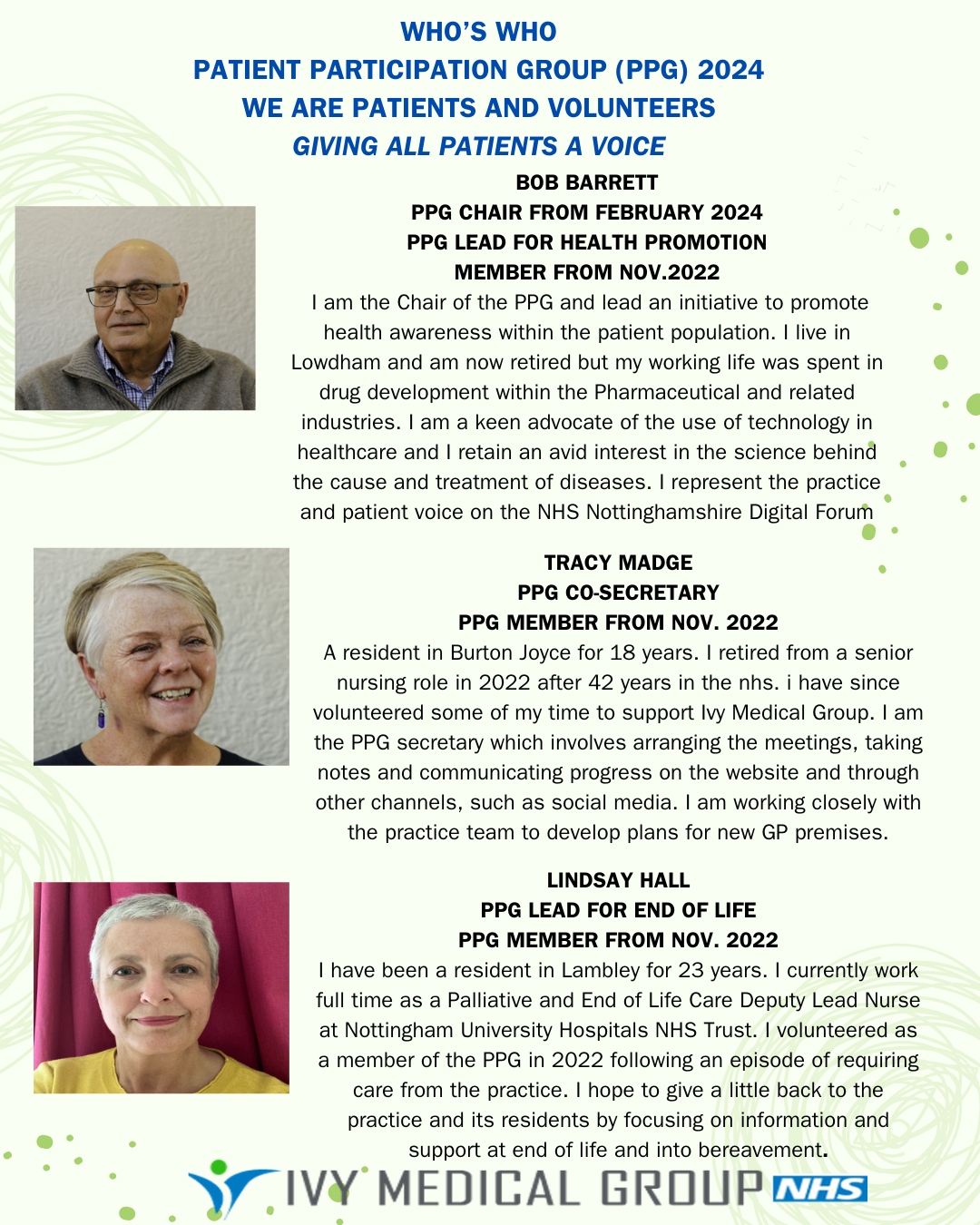 Patient Participation Group (PPG) - The Ivy Medical Group