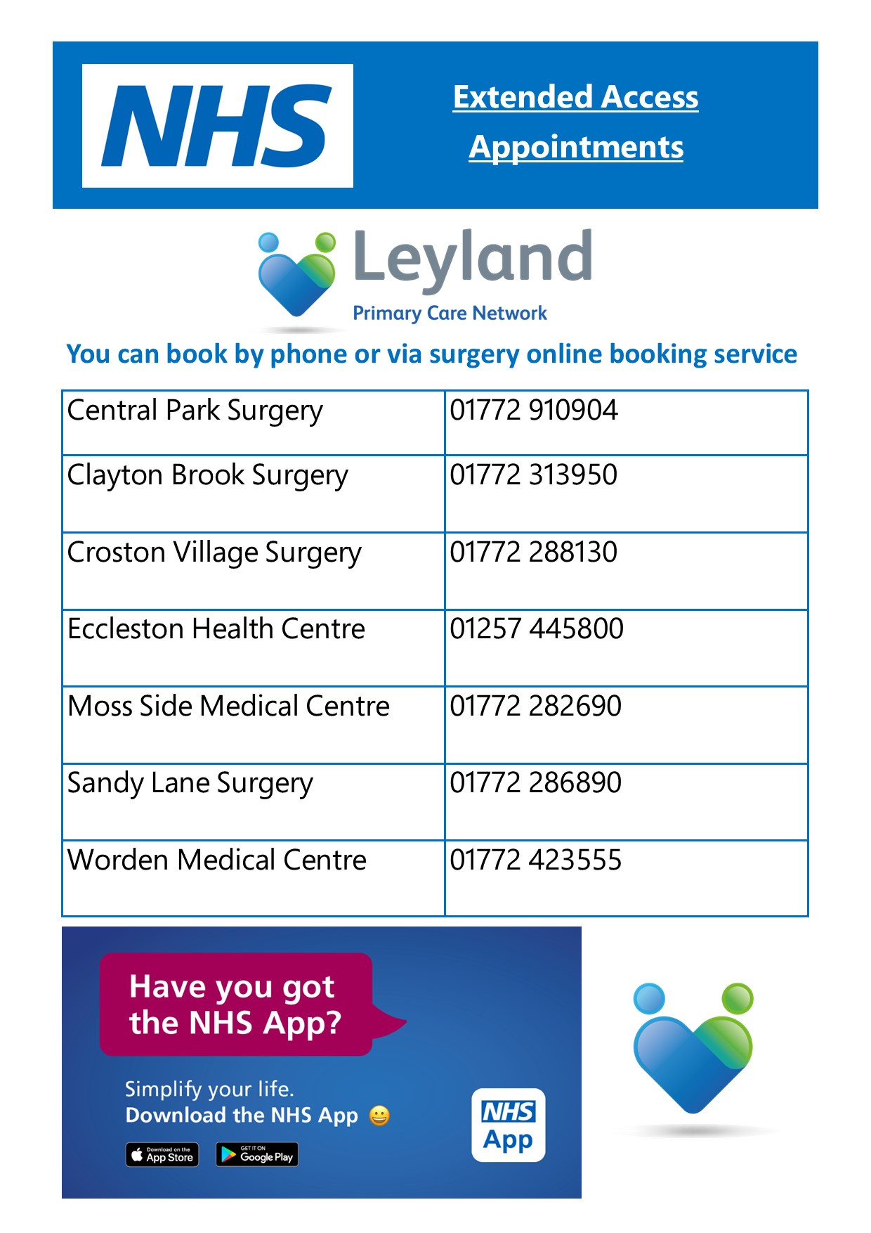 Extended Access Appointments - Sandy Lane Surgery