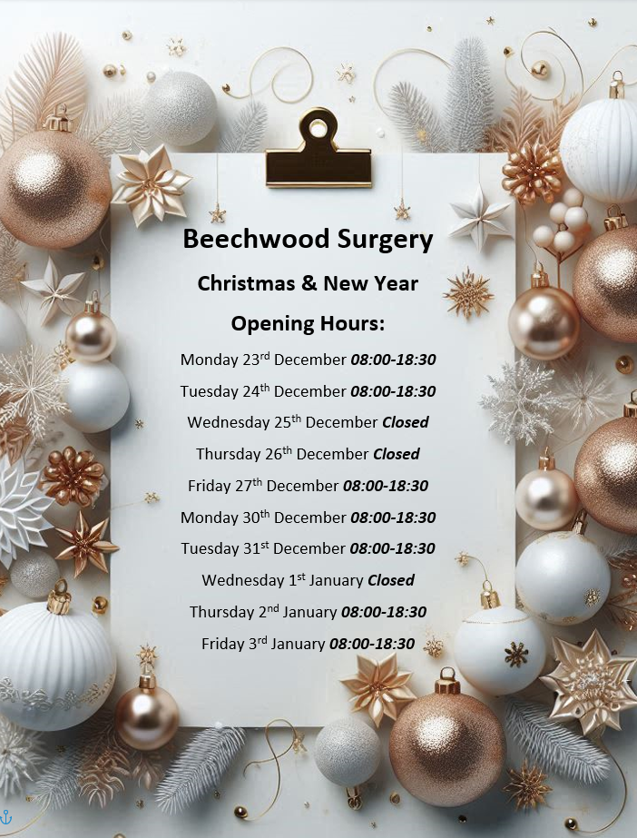Opening times during the festive period - Beechwood Surgery Thornton