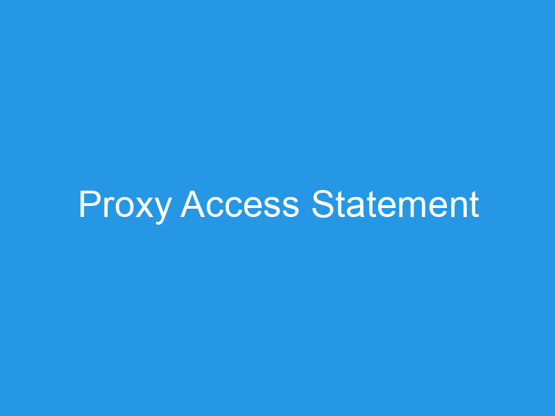 Proxy Access Statement - Bewbush Medical Centre