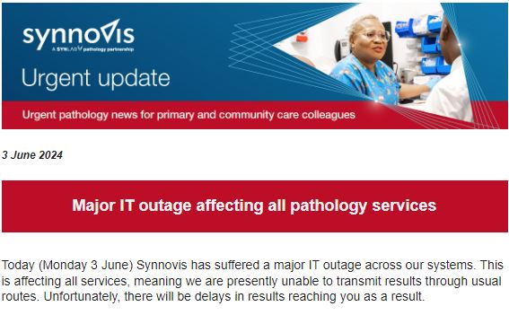 Delays in blood results - New Eltham & Blackfen Medical Centre