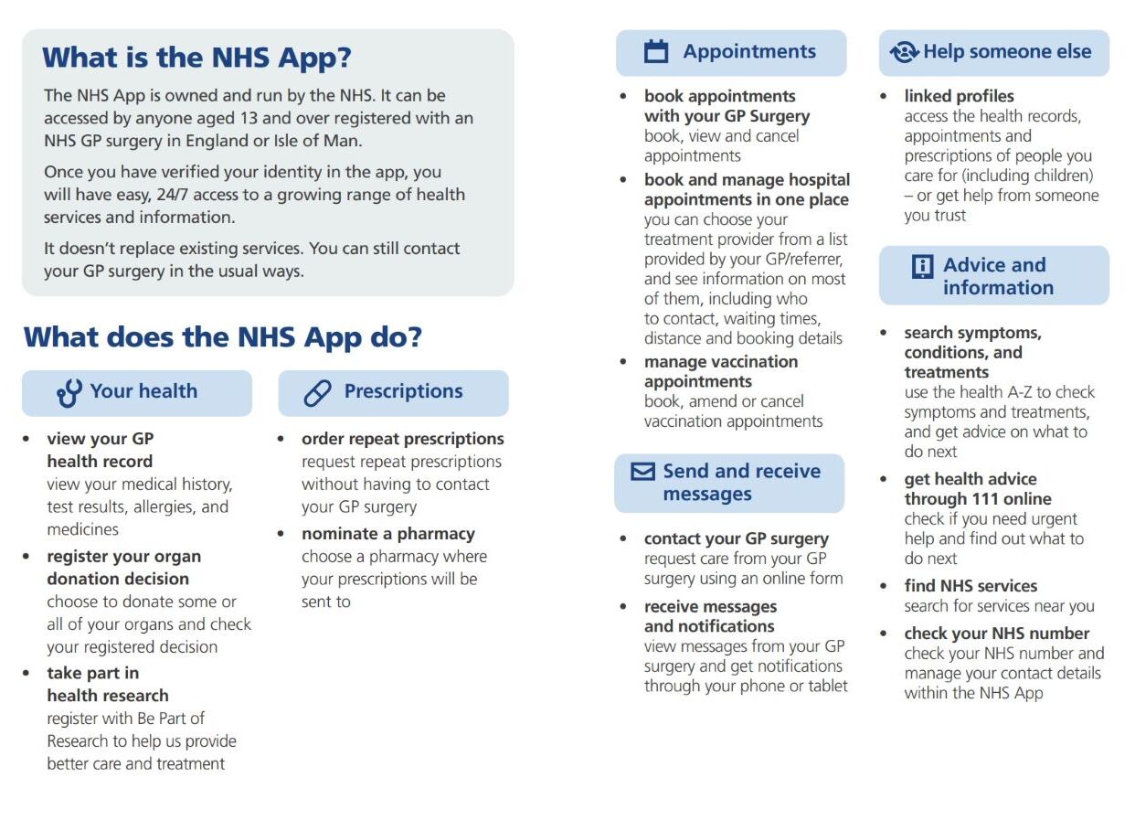 Discover The Power Of The NHS App: - Dalefield Surgery