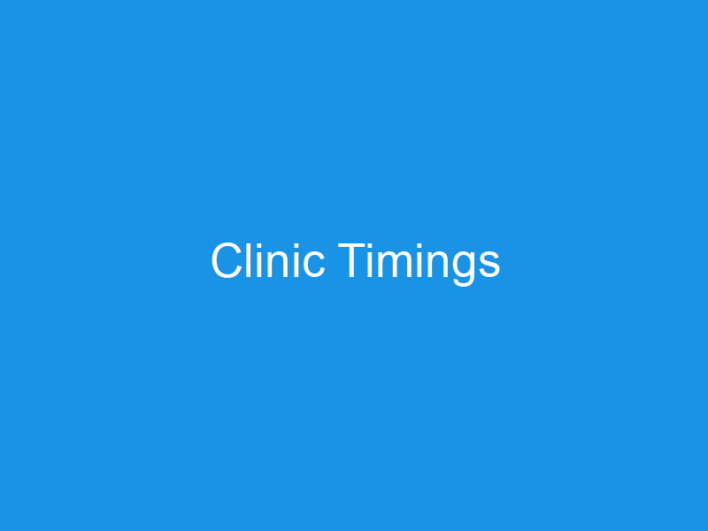 Clinic Timings - Open Door Surgery