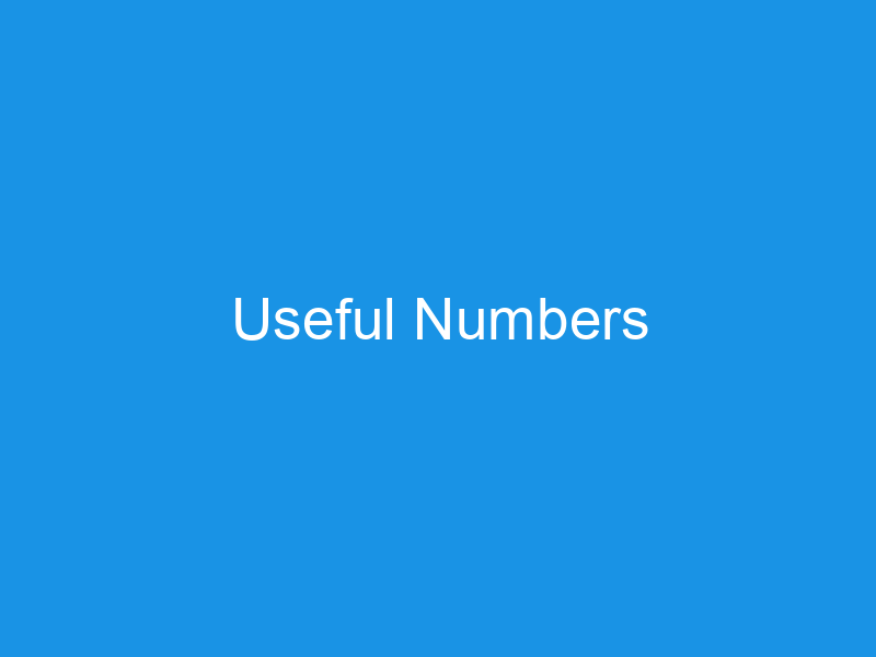 Useful Numbers - The Manor Surgery