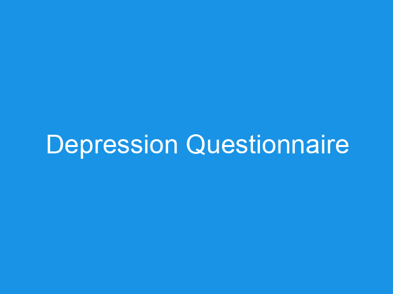 Depression Questionnaire - JRB