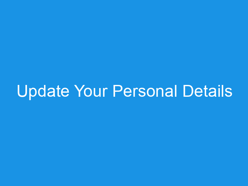Update Your Personal Details - JRB