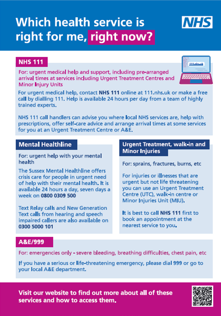 How to Choose the correct NHS Service - Northiam and Broad Oak Surgery