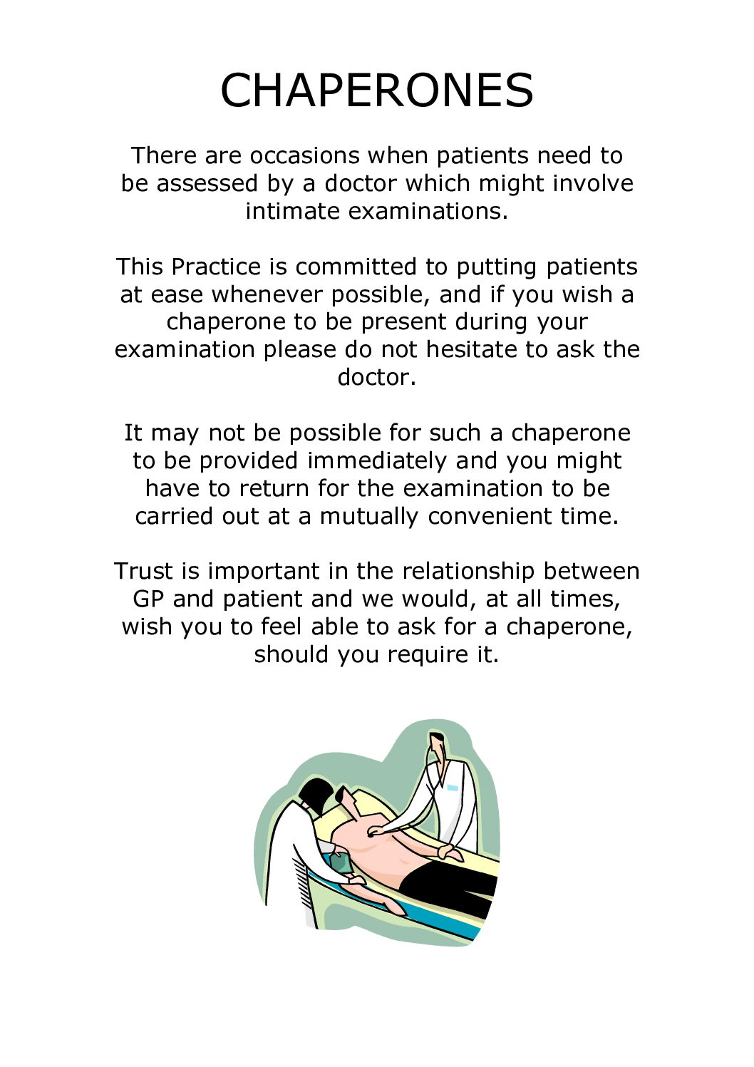 Chaperones - Shawbirch Medical Centre