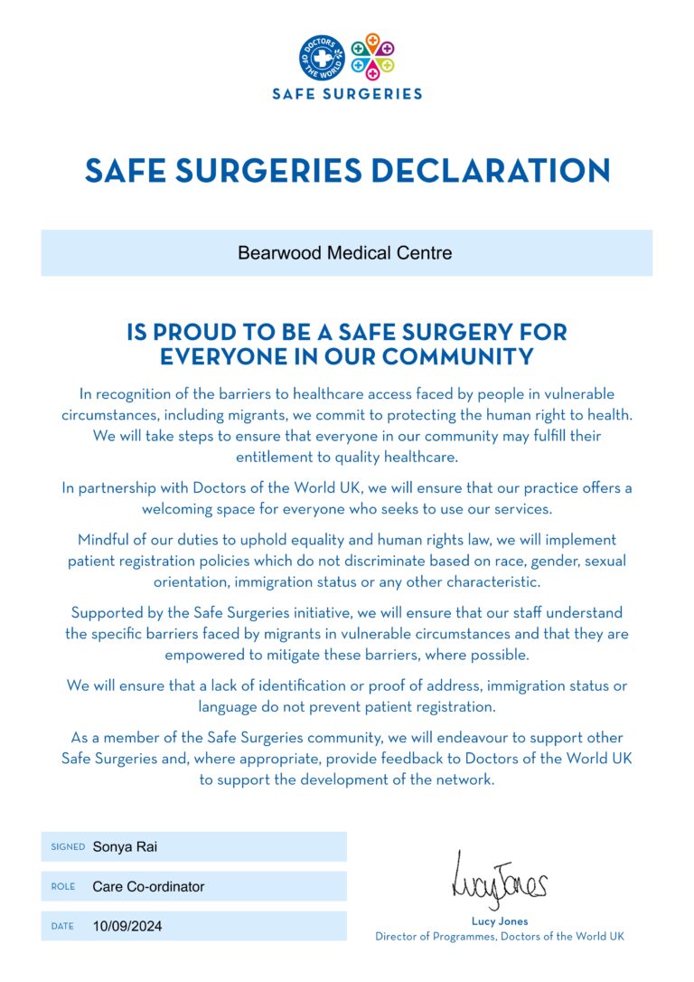 Safe Surgery - Bearwood Medical Centre