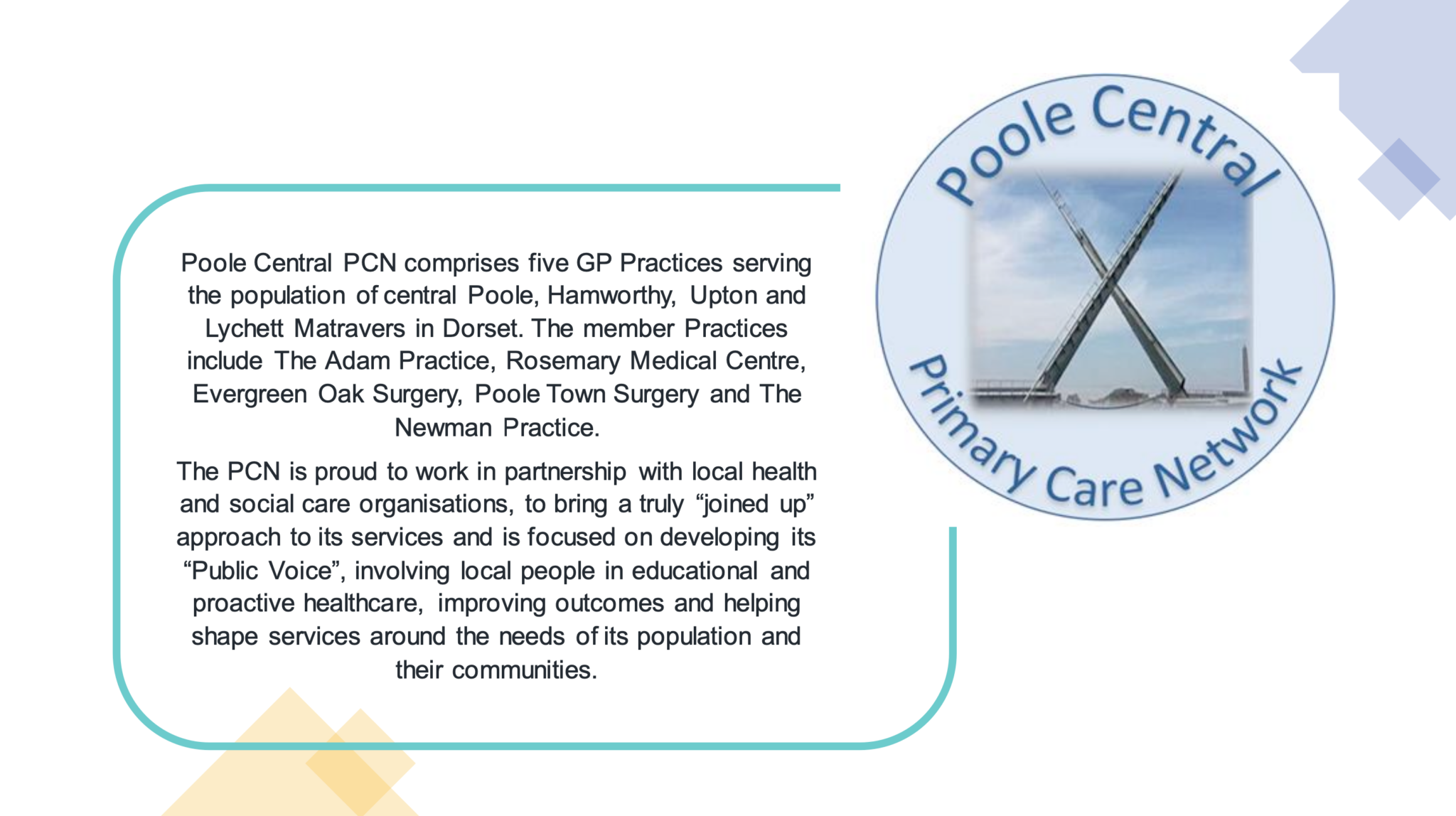 Poole Central PCN - Working collaboratively with partners in health and ...