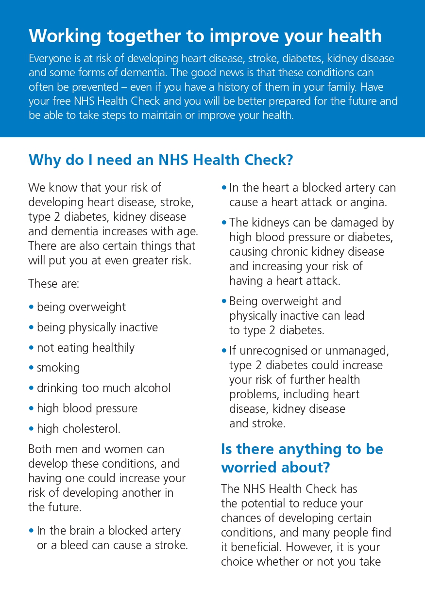NHS Health Check - Roman Road Health Centre