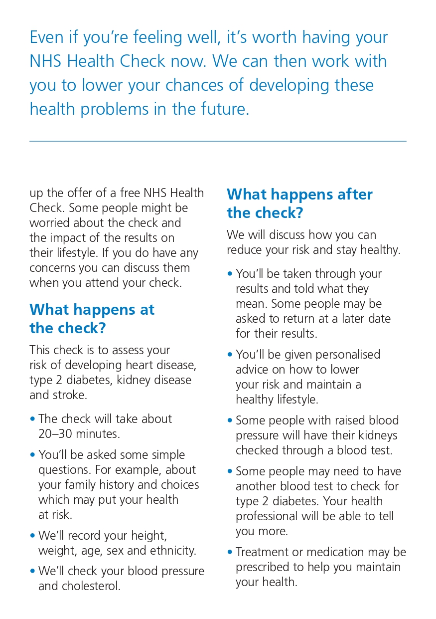 NHS Health Check - Roman Road Health Centre