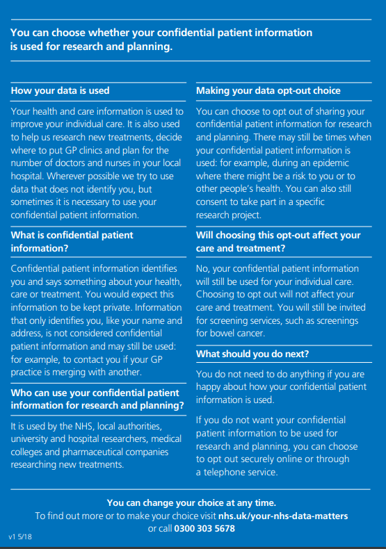 Data Protection and Confidentiality. Your Data Matters to the NHS ...
