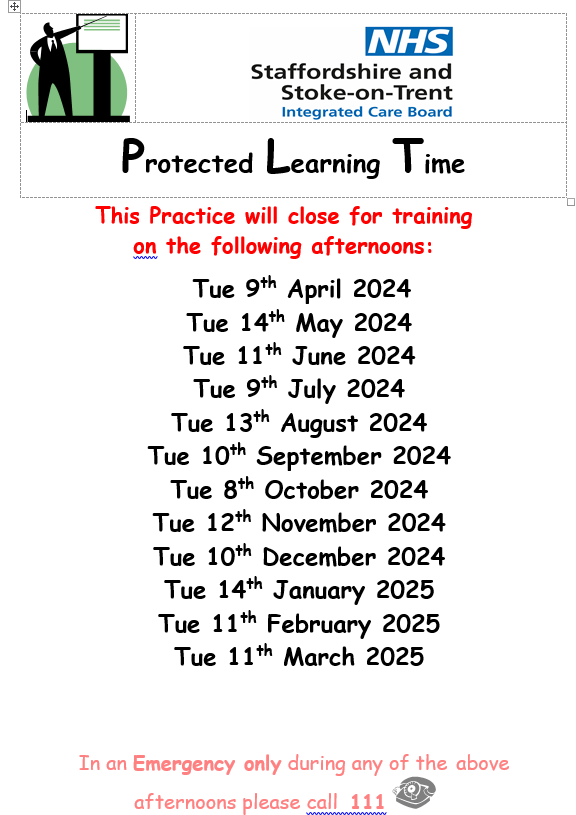 Protected Learning Time (PLT) - Sandy Lane Surgery