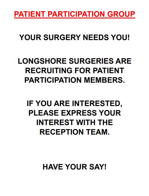 Patient Participation Group - Longshore Surgeries