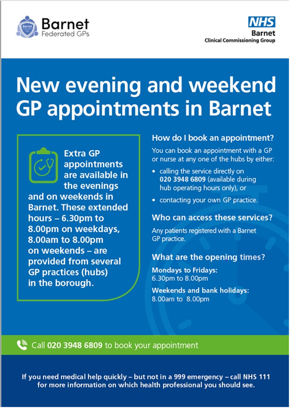 Evening and Weekend GP Appointments in Barnet - The Speedwell Practice