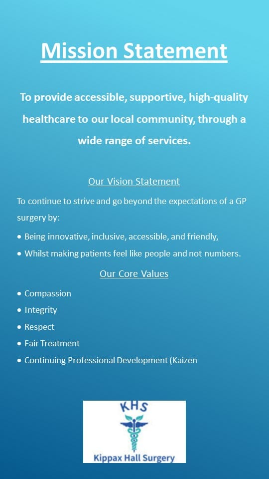 Mission, Vision & Values - Kippax Hall Surgery