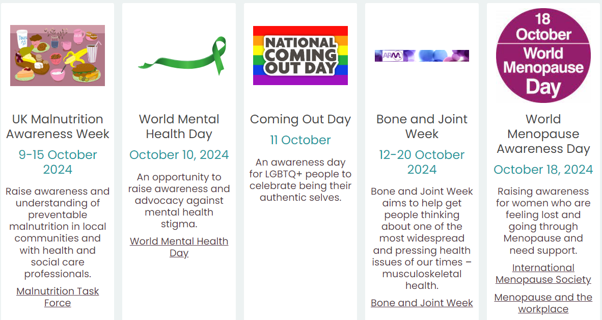 Health and wellbeing awareness days. - Kippax Hall Surgery