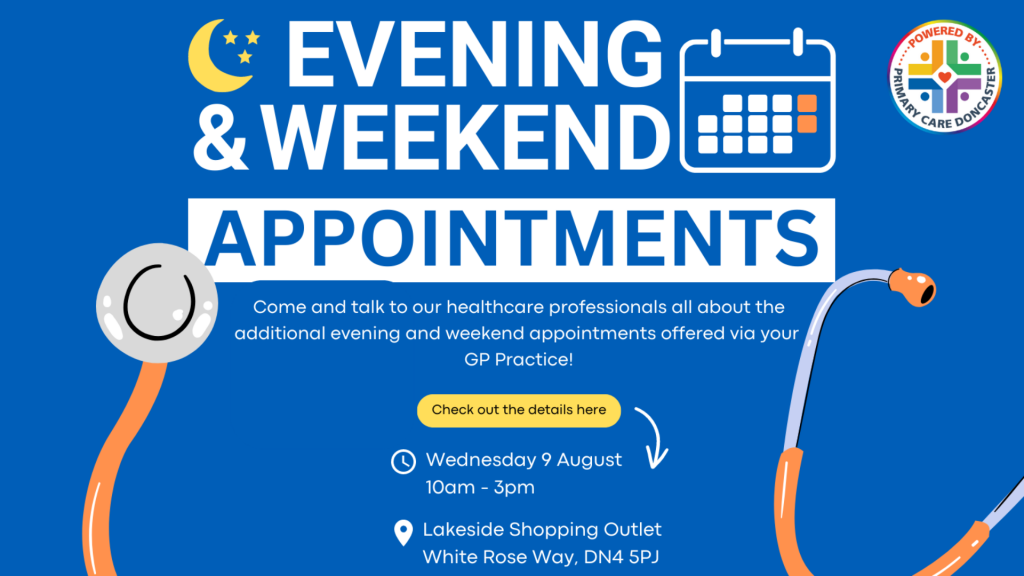 Evening and Weekend appointments event - Primary Care Doncaster