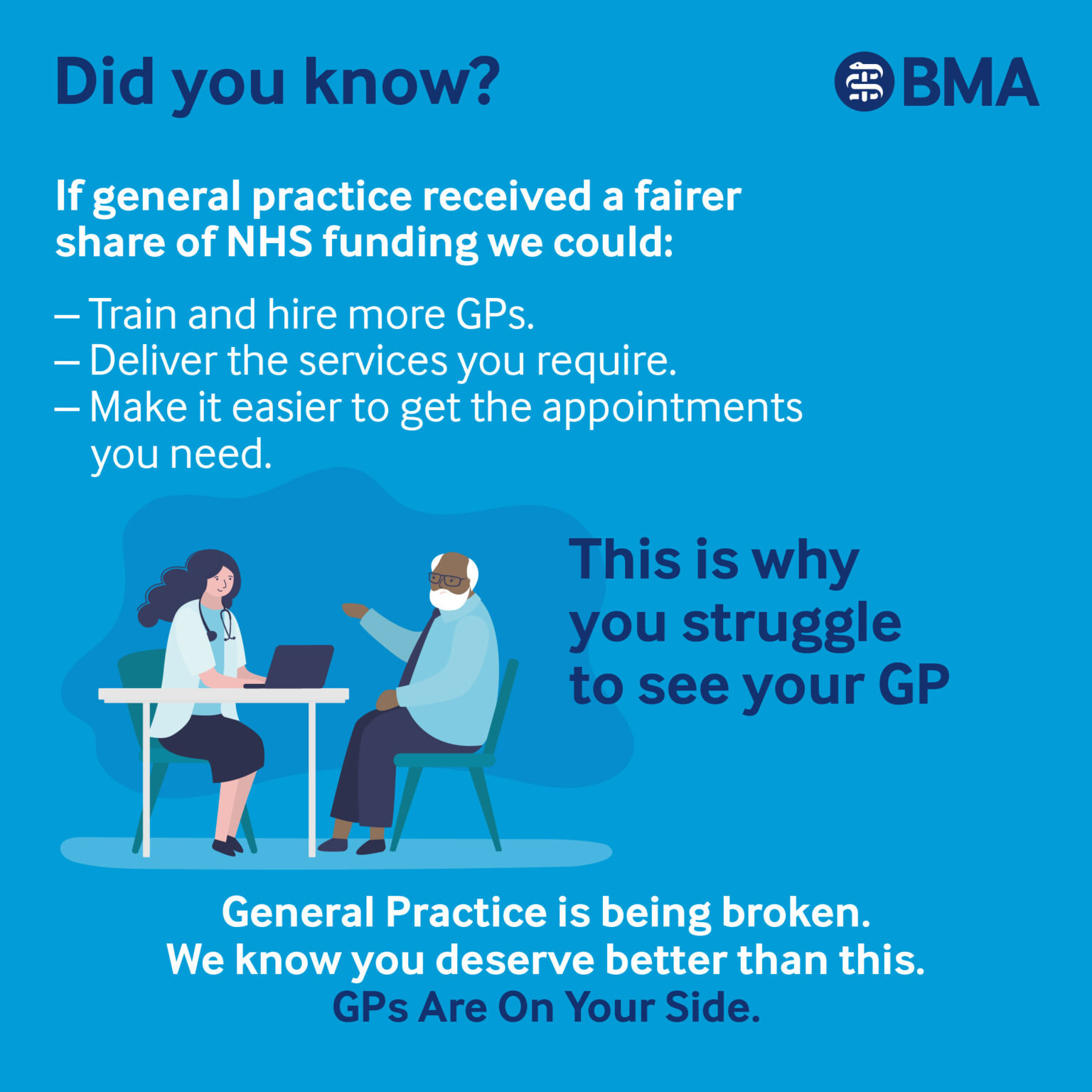 GPs are on your side - BMA Campaign - Norwood Medical Centre