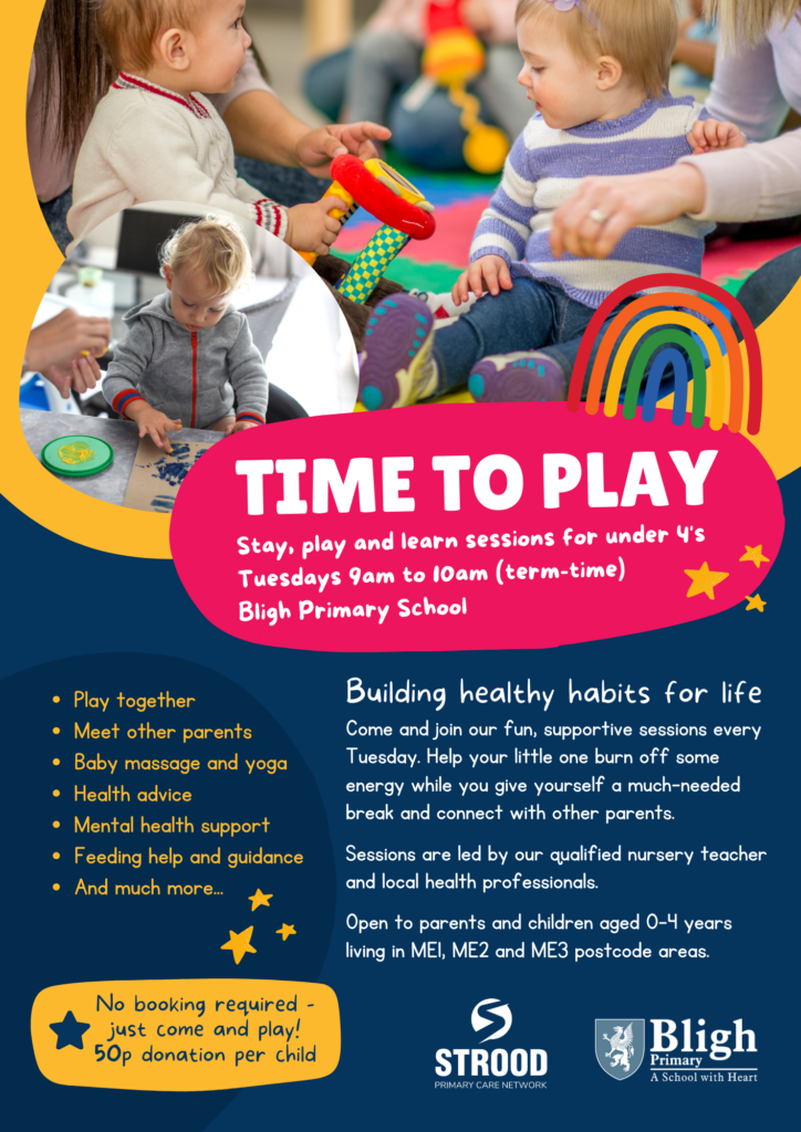 Time to Play for Under 4s at Bligh Primary School - Apex Medical Practice