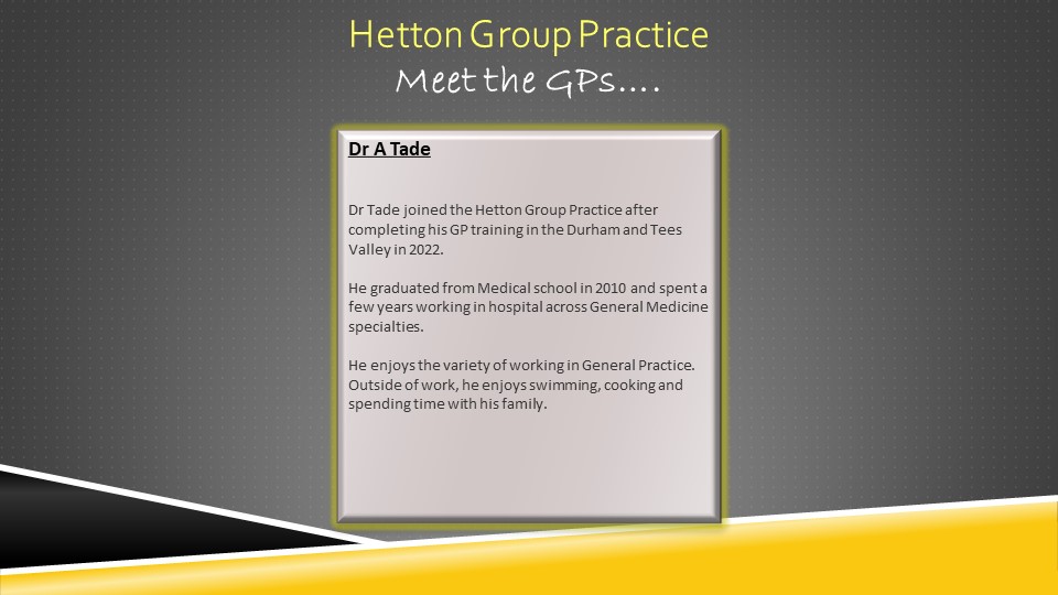 Meet the Team - Hetton Group Practice