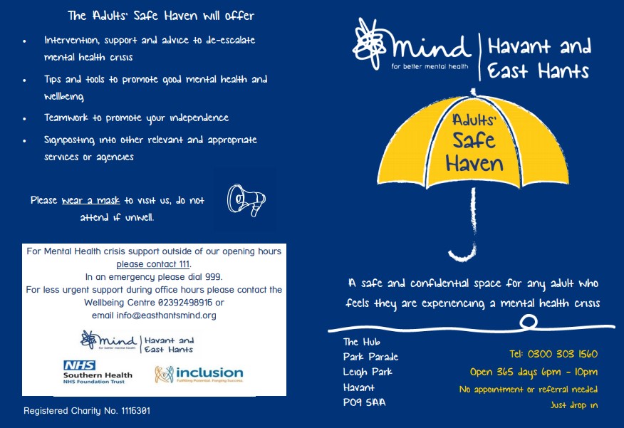 Mind Adult’s Safe Haven - Wistaria and Milford Surgeries