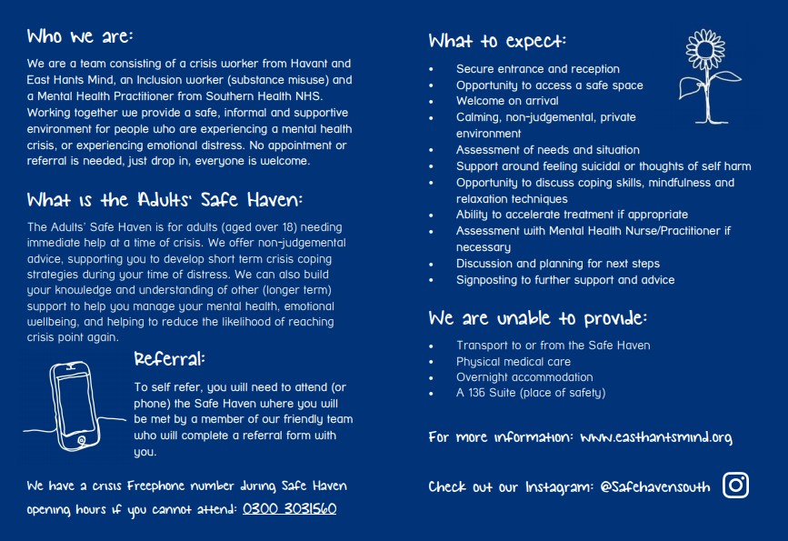 Mind Adult’s Safe Haven - Wistaria and Milford Surgeries