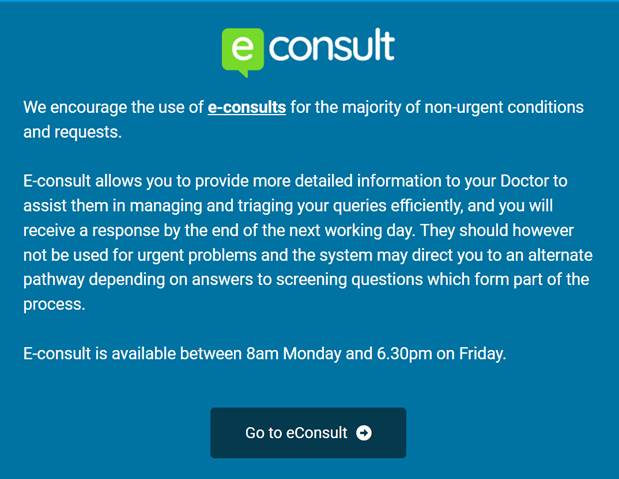 eConsult Notice - Adelaide Medical Centre
