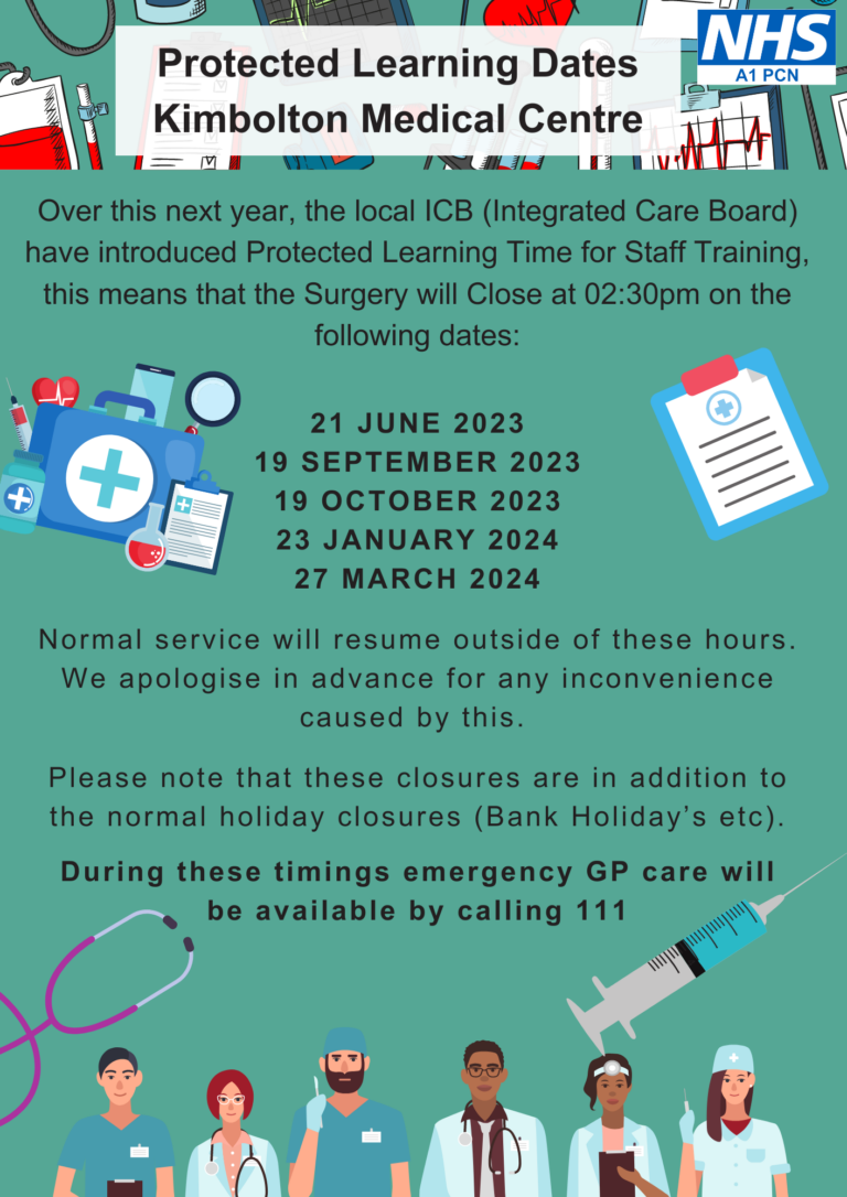 Dates for your Diary - Closures for Staff Training - Kimbolton Medical ...