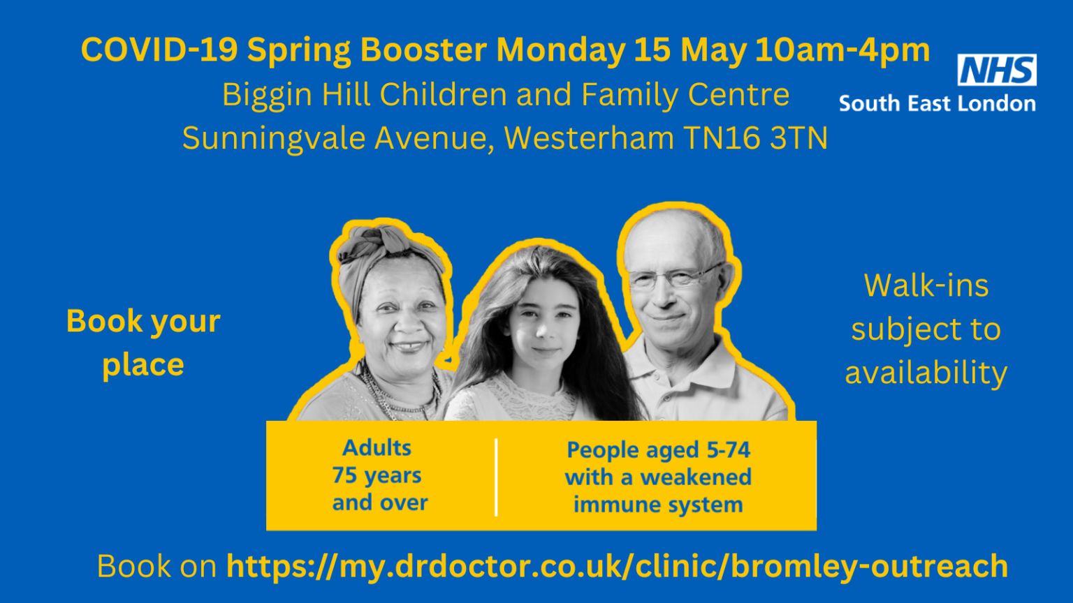 Covid-19 Spring booster service Monday 15th May 10am-4pm Biggin Hill ...